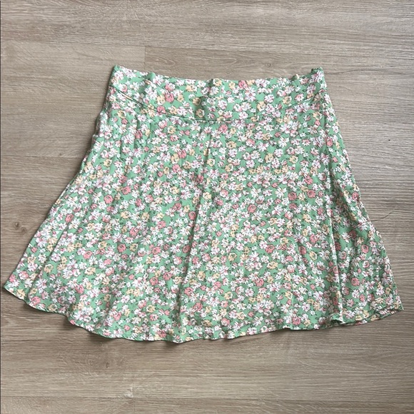 Elodie | Skirts | Elodie Pink And Green Skater Mini Skirt | Poshmark